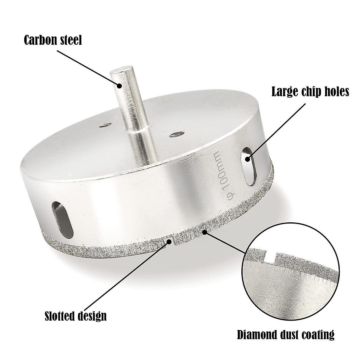 4 Inch Diamond Drill Bits Glass Hole Saw Drill Bit Set for Glass Ceramics Porcelain Ceramic Tile Marble