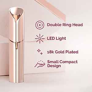 Facial Hair Remover for Women, Electric Face Razor for Women with LED Light for Instant and Painless Hair Removal (Golden)