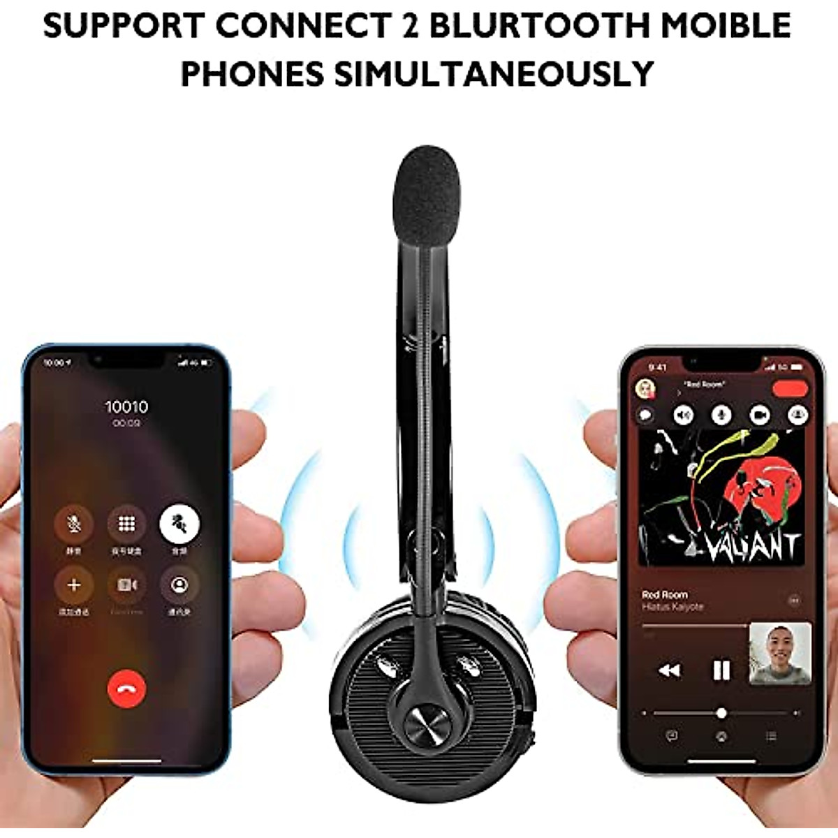 2 Pack LUXMO Bluetooth Headphones with Mic W/Noise Cancelling Great for Zoom Meetings/Skype Calls/Call Centers Operators/Truck Drivers/Any Businesses/Home Office use- Save ON This Bundle Deal!