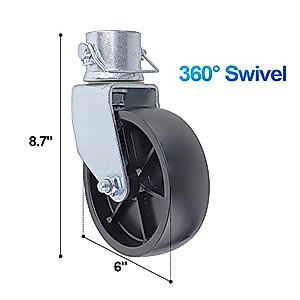 YEOPGYEON Jack Wheel with Pin 6 Inch - Capacity 1200lbs fits Any Jack Better Soft Ground Roll Trailer Parts