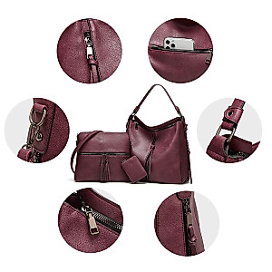 Women Fashion Handbags Wallet Tote Bag Shoulder Bag Top Handle Satchel Purse Set 3pcs