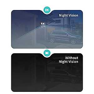 ZJX 2500 Lumens Floodlight Camera Outdoor, Security Cam with Motion-Activated Light, Motion Detection and Siren Alarm, Waterproof（White） (White), Round (FC-01)