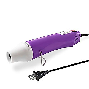 Mlife Mini Heat Gun - 300 Watt - Dual-Temperature Heat Tool with 6.5FT Power Cord for DIY Acrylic Resin Cups Tumblers Embossing Shrink Wrapping Paint Drying Crafts Electronics DIY (Purple)