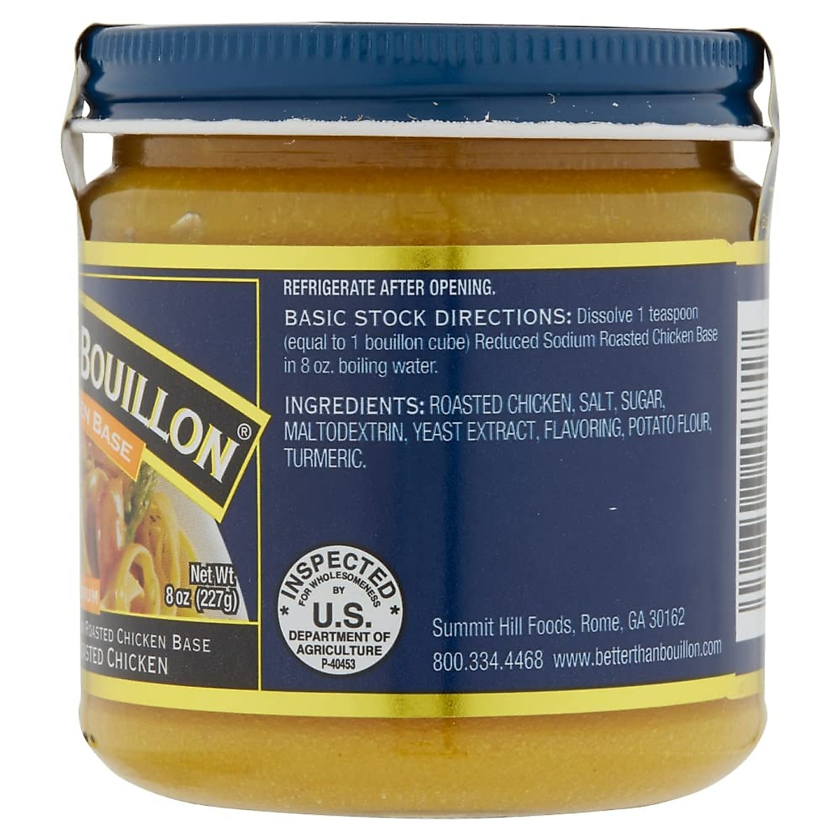 Better Than Bouillon Reduced Sodium Roasted Chicken Base, Made with Seasoned Roasted Chicken & Less Sodium, 38 Servings Per Jar 8 Ounce (Pack of 2)