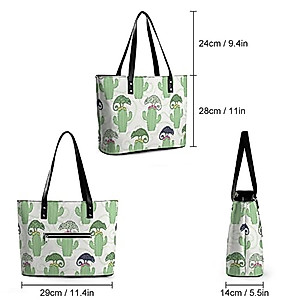 Womens Handbag Cactus Leather Tote Bag Top Handle Satchel Bags For Lady
