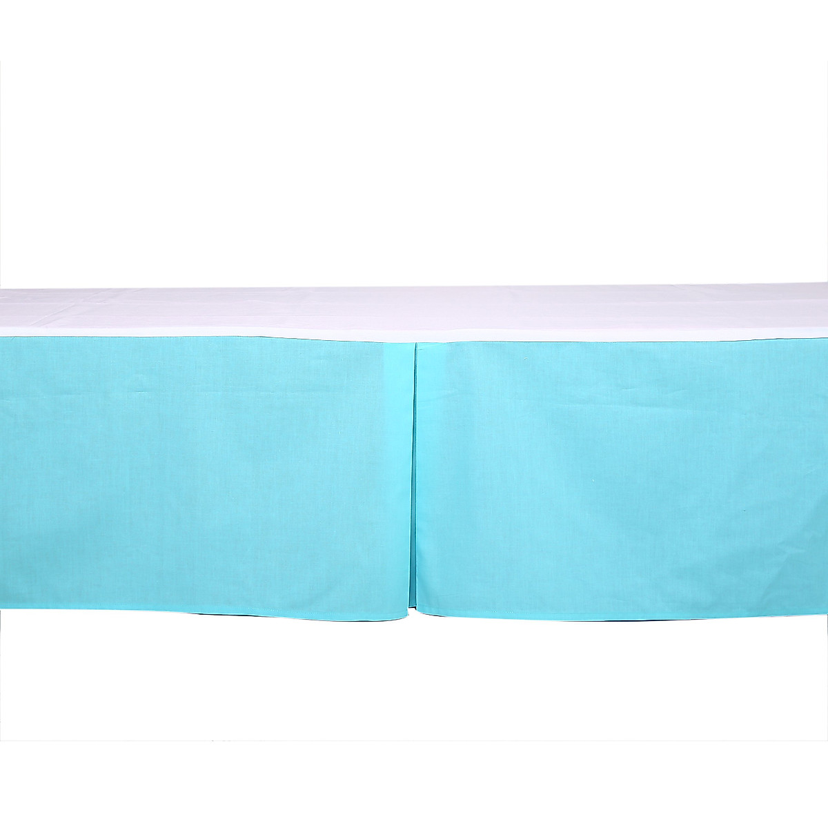 Bacati - Aztec Crib/Toddler Bed Skirt Dust Ruffle (Solid Aqua)