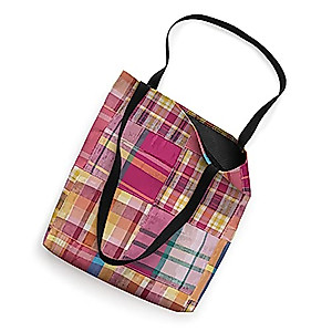 Cute Preppy Madras Plaid Patchwork Summer Pattern Tote Bag
