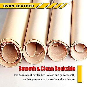 Veg Tan Leather, Flawless 12” X 24” 4-5oz Genuine Tooling Leather Sheets Precut, Full Grain Vegetable Tanned Leather for Tooling, Carving, Dyeing, Embossing(12"×24", Natural/Vegetable Tanned Leather)