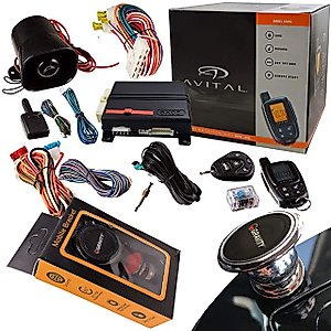 Avital 5303L Car Alarm Remote Start and Keyless Entry Vehicle Security System with 2-way LCD Remote-Set