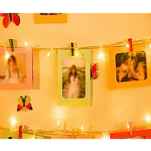 Penta Angel 120PCS Mini Bright Colored Spring Natural Wooden Clothespins Photo Paper Peg Pin Craft Clips with Twine