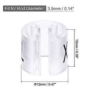 MECCANIXITY Clothes Hanger Marker XL Fit 3.5mm Rod for Garment Color Coding Clear Count 100