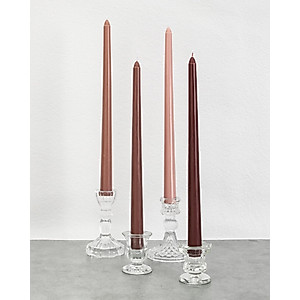 Viyffo 12 Inch Brown Taper Candles Set of 4 Unscented Smokeless Long Tall Tapered Candle for Candlesticks Sticks Wedding Advent Home Decor Dinner Christmas