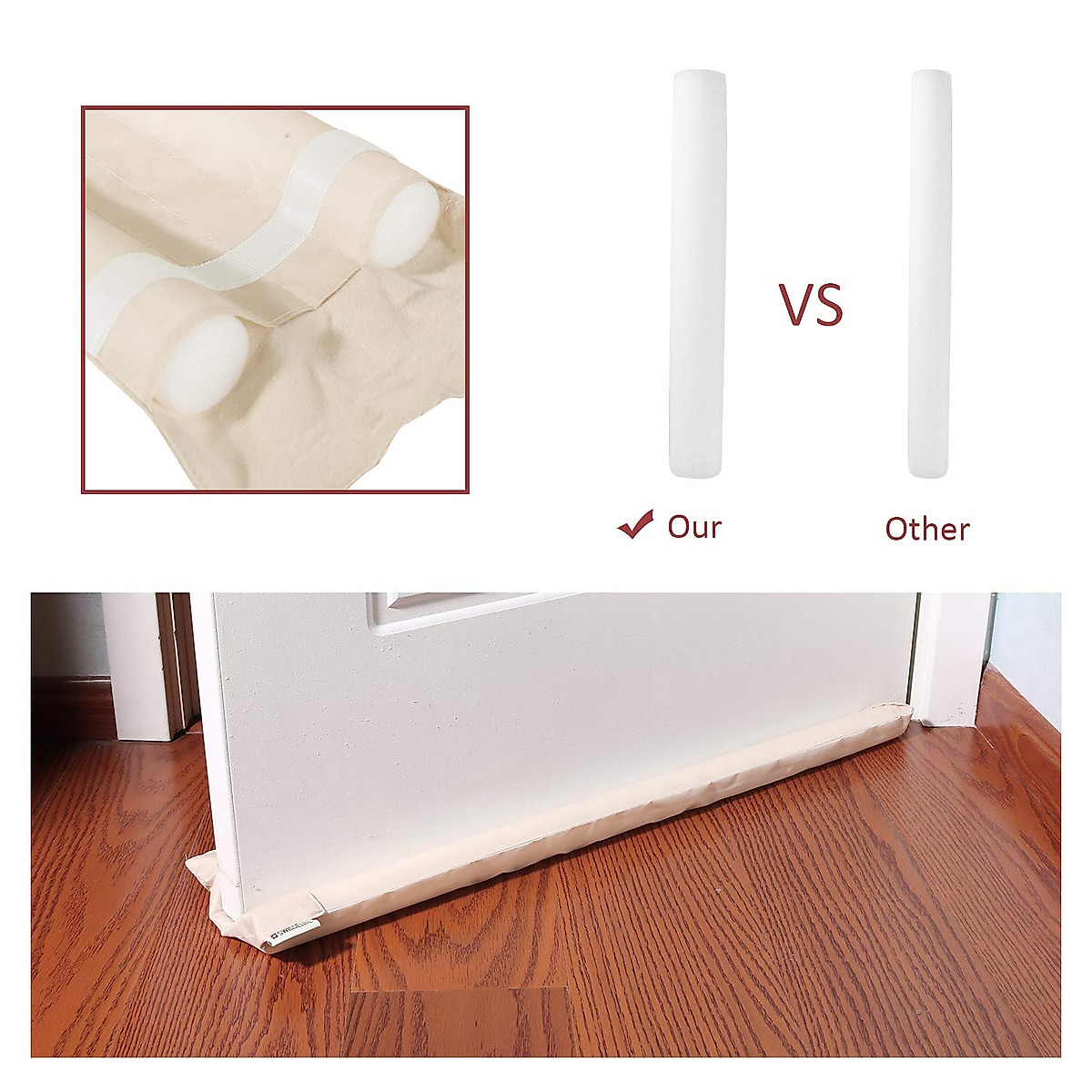 SWISSELITE 36 Inch Door Draft Blocker,Under Door Draft Stopper for Bottom of Doors,Sound Proof Reduce Noise Stopper