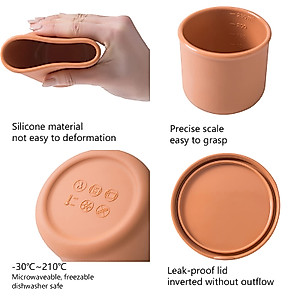 Silicone Bowls with Lids Set Reusable Food Container with Airtight Lids Versatile for Storing Meals Microwave/Dishwasher/Freezer-Safe Bowl For Indoor And Outdoor Use (pink)