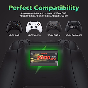 NexiGo Controller Battery Pack for Xbox, Xbox Series X | Series S, 2 x 2000mAh Rechargeable Battery Pack, Fast Battery Charger Station