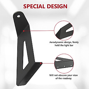 ALAVENTE 54" Curved Light Bar Upper Windshield Mount Brackets Kit for Ford F-250 / F-350 Super Duty 1999-2015, 54 inch Windshield Off Road Light Bar Brackets Mount