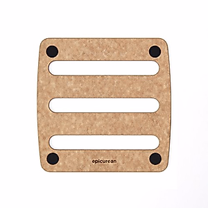 Epicurean Trivet, 7-Inch by 7-Inch, Natural/Black