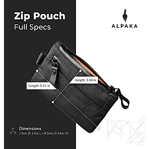 ALPAKA Zip Pouch - Black RFID-Blocking Cash and Card Wallet - Made With Carbon Neutral And Weatherproof Fabrics