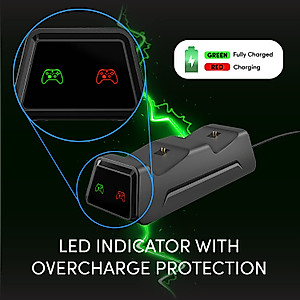 Talkworks Dual Gaming Controller Charging Dock Station - Compatible with Xbox One and Xbox Series S/X (Controllers Not Included) - Bluetooth Charger - Wireless Charging Station Charger Stand