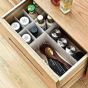 GesangF 20PCS DIY Plastic Grid Drawer Dividers, Large Adjustable Drawer Storage Organizer (38cmx11cm) for Clutter Kitchen Cutlery Dresser Makeup Tools Socks Can Help Tidy Office Desk Clinic Bedroom