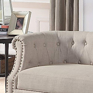 Rosevera C23 Edmeston Chesterfield Loveseat, Beige
