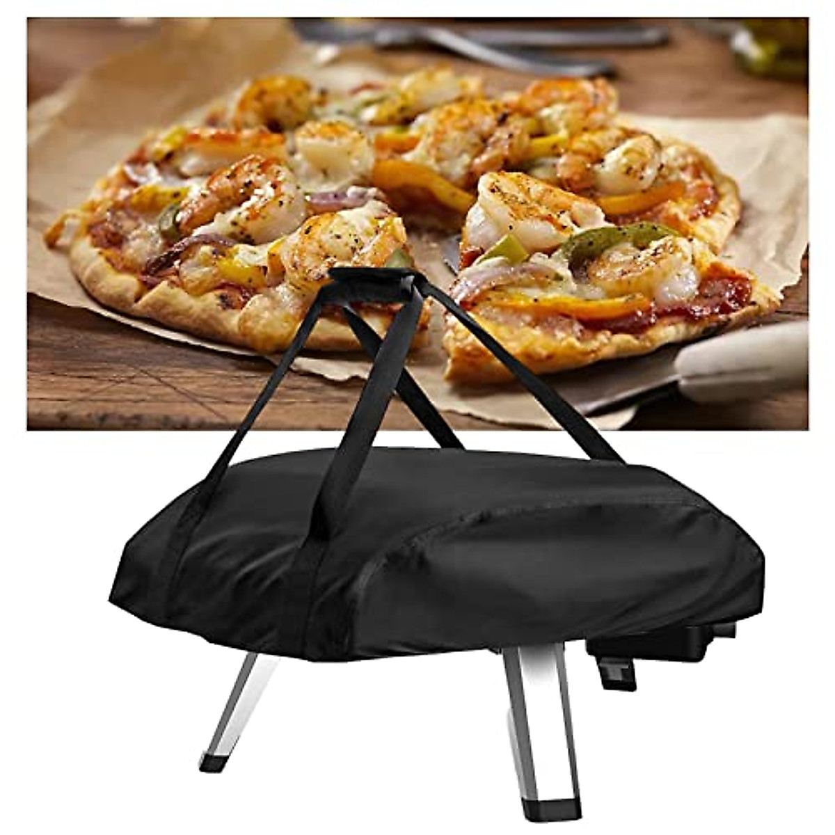PETSOLA 16 Outdoor Oven Cover with 2 Webbing Attachment Dustproof Protective Oxford Fabric Portable for Outside Camping Indoor Garden, 30x23.5x8.5 inch