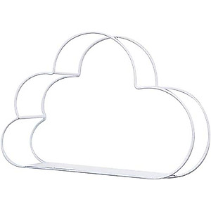 FRECI Metal Wall Hanging Storage Shelf Cloud-Shaped Wall Mount Hanging Organizer Suit for Bookshelf/Bathroom Storage Home Supplies - White