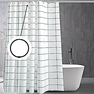 30Pcs Shower Curtain Rings Rustproof Shower Curtain Hooks for Bathroom Decorative Metal Round Shower Ring Hooks for Shower Rods Curtains (Black)