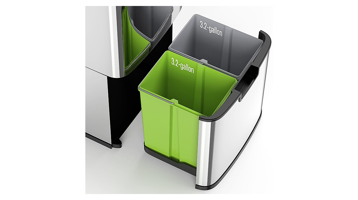 Silver 16 Gallon Stainless Steel Smart Trash Can with Motion Sensor
