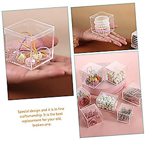 12pcs Lid Collectibles Square Plastic Candy Acrylic Treat Case Mini Items for Cube Cases Stackable Small Cubes Jewelry Container Showcase with Display Storage Clear Cm Containers
