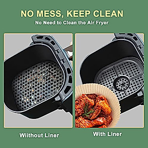 Air Fryer Paper Liner, Unbleached Oven Insert Parchment Paper, Disposable Non-stick Baking Paper for Frying, Baking, Roasting & Grilling (100Pcs-6.3")