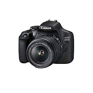 Canon EOS 2000D (Rebel T7) DSLR Camera + 18-55mm III Kit (Renewed)