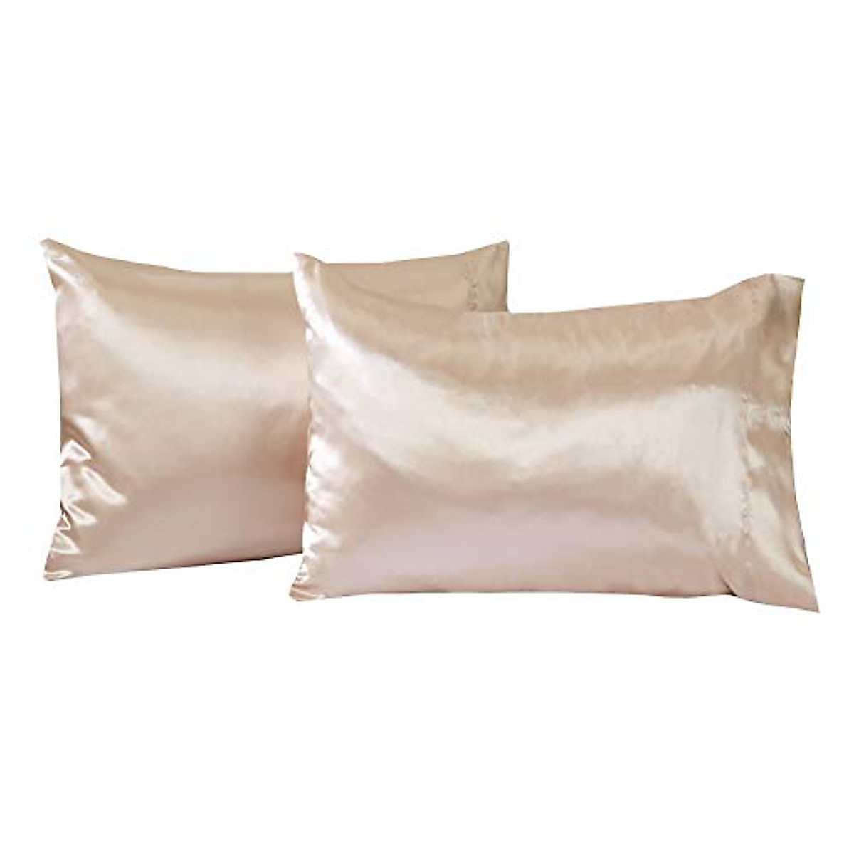 Great Bay Home Satin Pillowcase for Hair and Skin Jumbo/Queen - Caramel Silk Pillowcase 2 Pack 20x36 inches - Satin Pillow Cases Set of 2 with Envelope Closure