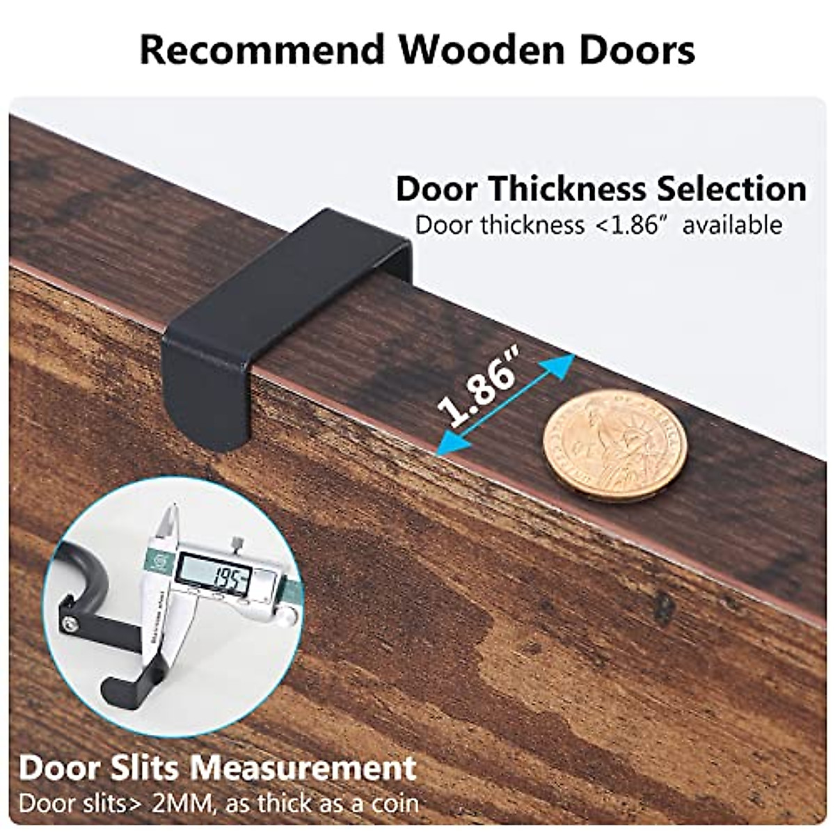 1Easylife 6-Tier Over the Door Pantry Organizer, Heavy-Duty Metal Pantry Door Organizer with 6 Baskets, Hanging Storage Door Organization Kitchen Spice Rack (6x4.72"Width Baskets, Black)