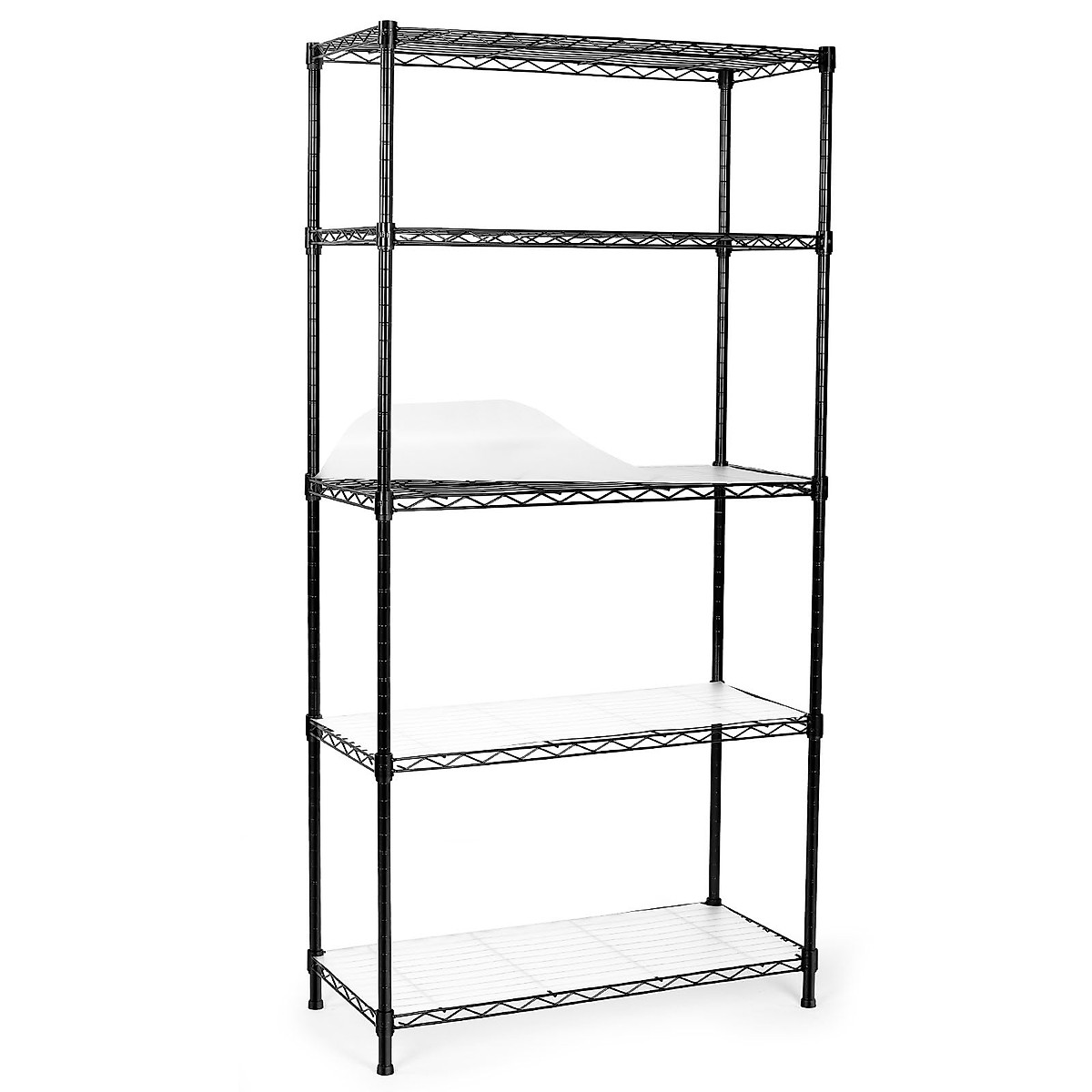 WDT 5 Tier Shelf Shelving Unit with Liners,Adjustable Metal Shelves for Storage, NSF Certified Wire Shelving Rack,1250bs Capacity Storage Shelves for Kitchen Garage,14" D×30" W×60" H