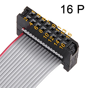 Tool parts IDC 16 Pins Connector Flat Ribbon Cable Female Connector 30cm 2mm Pitch - 5pcs