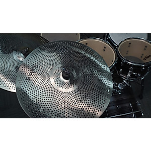 Batking Low Volume Cymbal Pack,60%-70% 14/16/18/20” Quiet Cymbals Practice Set Of 5 Pcs Practice With Cymbal Felt and Sleeve