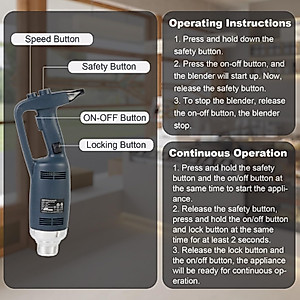 VONCI 750W Commercial Immersion Blender, Extra Heavy Duty Hand Blender with Variable Speed 8000-19000RPM, Handheld Stick Mixer with 20" SUS 304 Shaft, Commercial Emulsifier for Restaurant Kitchen.