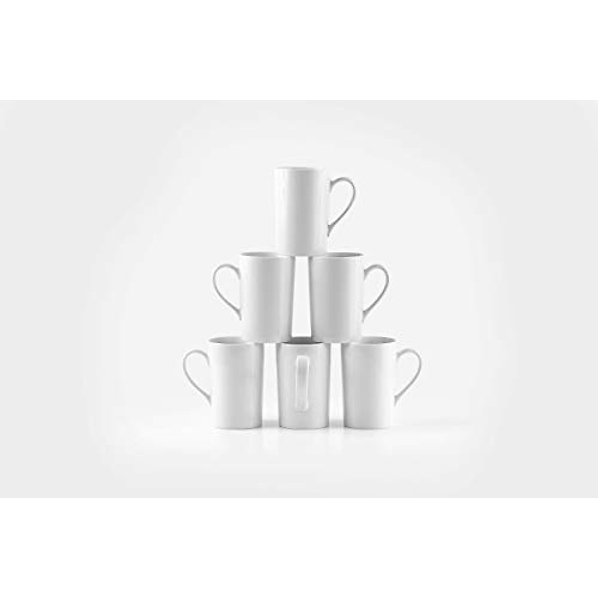 Amuse- Professional Barista Classic Tall Mug for Coffee, Tea or Latte- Set of 6- 12 oz.