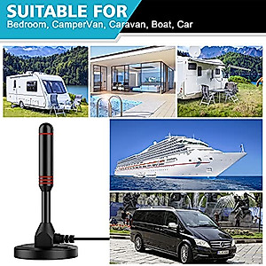 ATEMNK Indoor TV Antenna, Amplified Digital HDTV Antenna Up to 120 Miles Range, Support 4K 1080p VHF UHF Local Channels