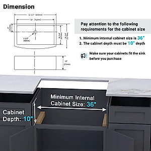 33 x 21 Inch Curved Farmhouse Sink White - CELAENO Single Bowl Fireclay Farmhouse Sink, Apron Front Deep Sink with Protective Bottom Grid and Strainer