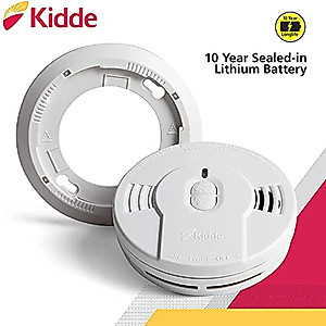 Kidde Smoke Detector, 10-Year Battery, LED Indicators, Replacement Alert, Test-Reset Button, 2 Pack