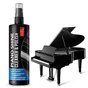 Samorillo Piano Shine Polish & Cleaner - Clean, Polish, Wax & Protect Glossy Pianos & Surfaces - Made in USA - 8 oz Cleaning Solution with Added UV Protectant & Anti-Static - Prevents Dust & Smudges