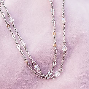 Pura Vida Anklet 9" Silver Opal Bead Combo Beaded Anklet - Ankle Bracelets for Women with Glass Beads - Silver Anklets for Women, Cute Anklets for Teen Girls, Boho Jewelry for Women - 1" Extender