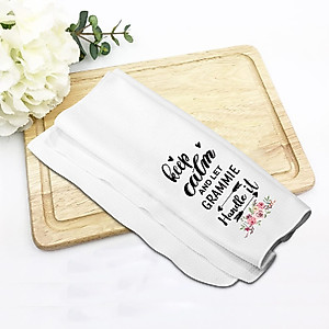 PXTIDY Grammie Kitchen Towel Grammie Gifts Keep Calm and Let Grammie Handle It Flour Sack Towel Kitchen Dish Towel Sweet Housewarming Gifts