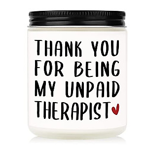 Thank You Gifts, Gifts for Friends Female, Funny Unpaid Therapist Candle Gifts, Birthday Gifts for Best Friend, Friendship Gifts for Women Friends, Sister, Bestie, Mothers Day Gifts