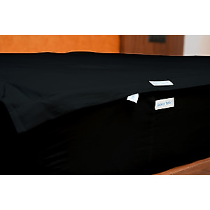 RAJVEER TEXTILE Zip On Fitted Sheet - Includes 1 Fitted Base + 2 Zip Sheet - Easy to Change, Won’t Pop Off Twin Sheet- 600 TC Cotton Fitted Sheet- 15” Deep Pocket Twin Size- Black