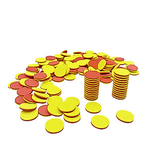 SEETOOOGAMES 1 inch Two-Color Counters, Red/Yellow, Educational Counting, Sorting, Patterning, Grouping & Math Bingo Chips, 400 Pieces