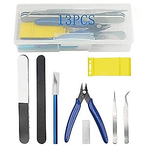 Bigstone 13 PCS Gundam Model Tools Kit Hobby Building Tools Set for Cars, Airplanes, Buildings, Gundam, Robots Models Building Repairing and Fixing ext.