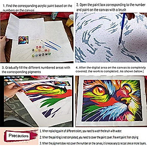 Newsight Paint by Numbers for Adults & Kids & Beginners DIY Acrylic Painting Gift Kits Drawing Paintwork with Paintbrushes(16 * 20 inch Street Under Eiffel Tower)